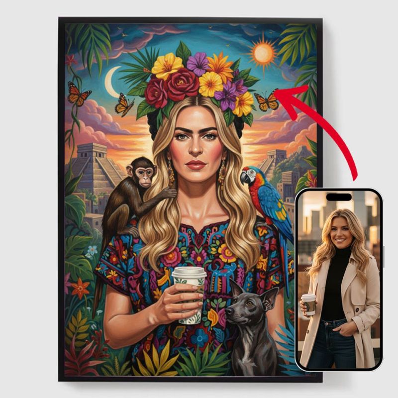 Personalised Posters - Frida Kahlo Style - AI Poster