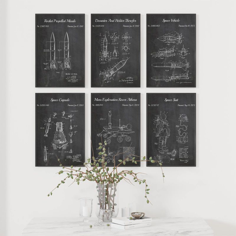 Patent Drawing Poster - Space Exploration / Set of 6